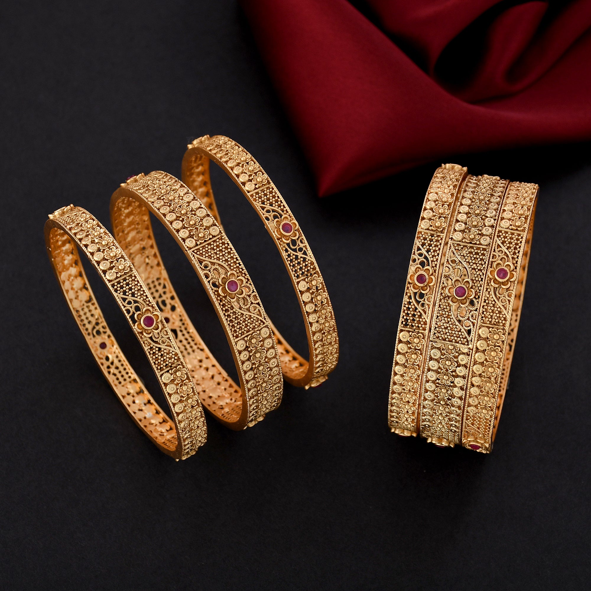 Buy Fancy Bangles Online Sets | Designer Metal Bangles & Kangan